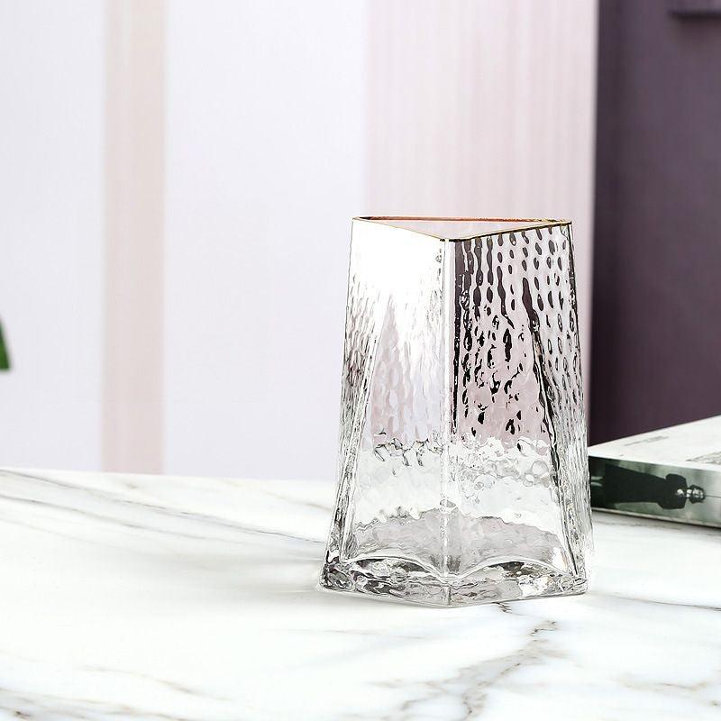 Artemis Triangle Glass Vase Rimmed Plain Small – Miss One